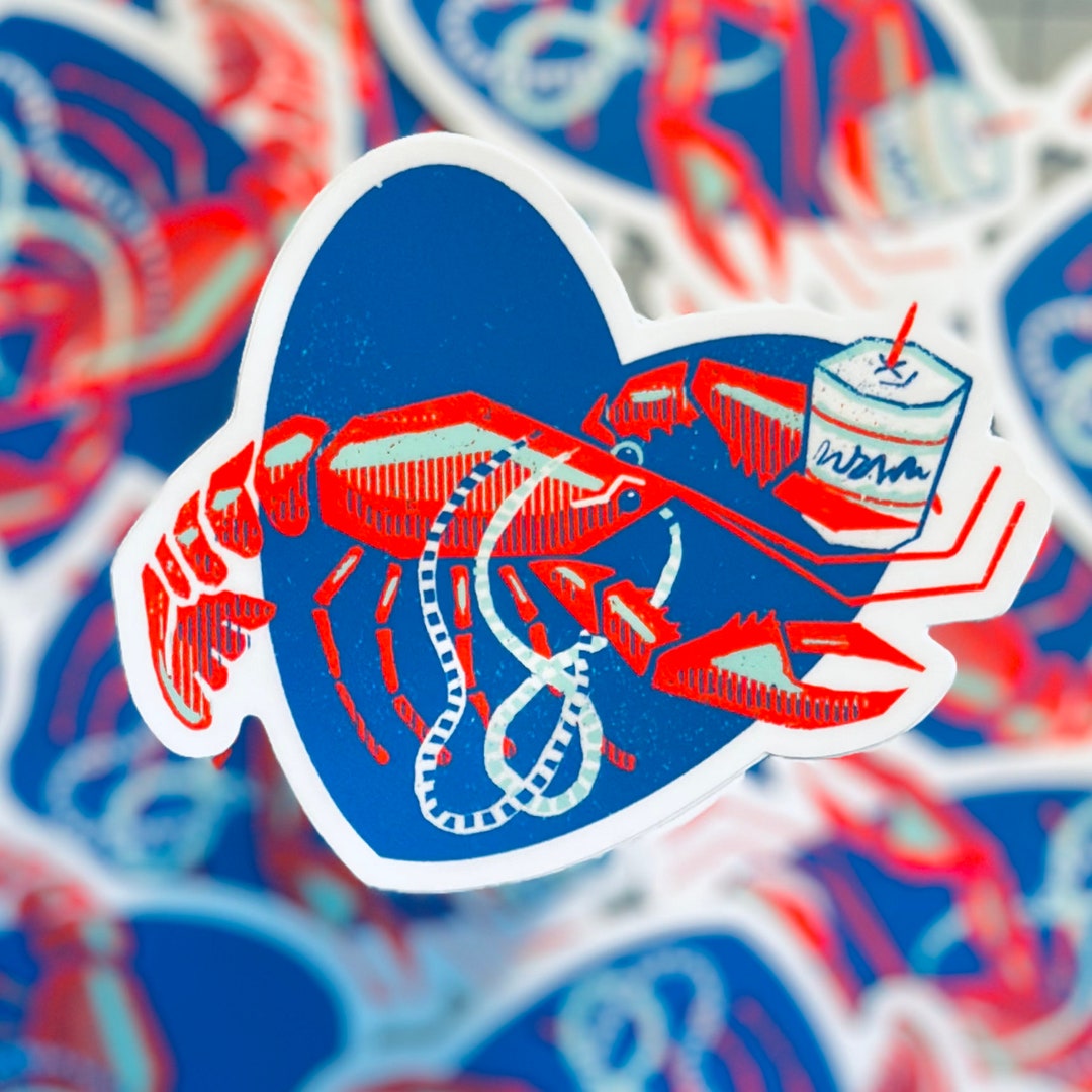Mardi Gras Crawfish | Vinyl Sticker - Etsy