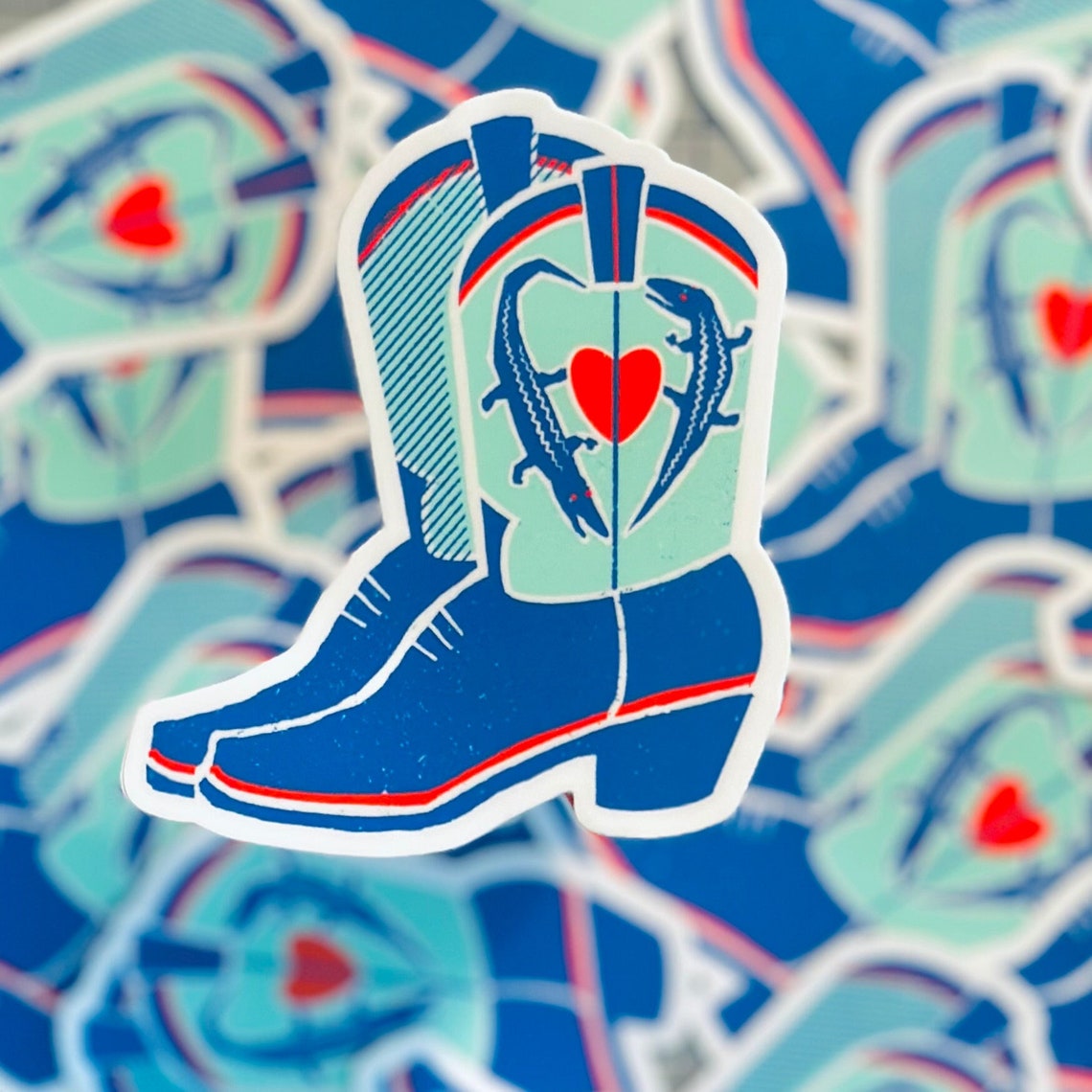Gator Cowboy Boots | Vinyl Sticker - Etsy