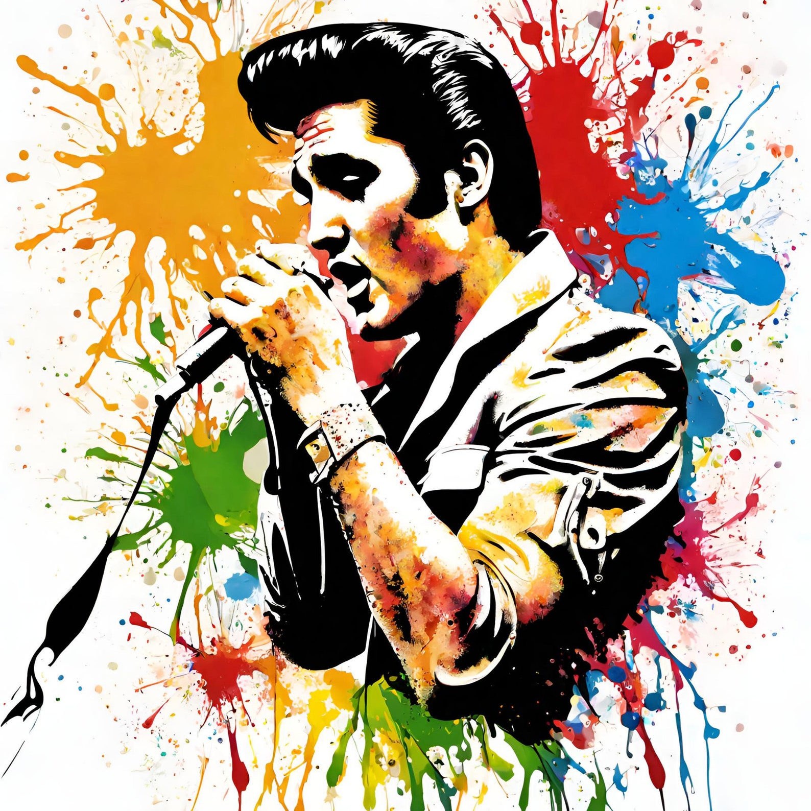 Watercolor Elvis Presley Digital Clipart, Elvis Printable Wall Art ...