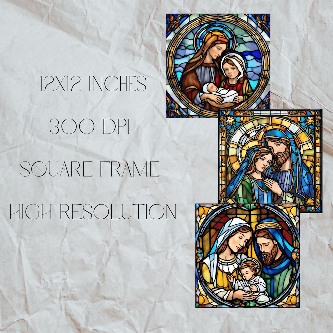 Stained Glass Christmas Nativity Clipart Bundle | 20 PNG Files for ...