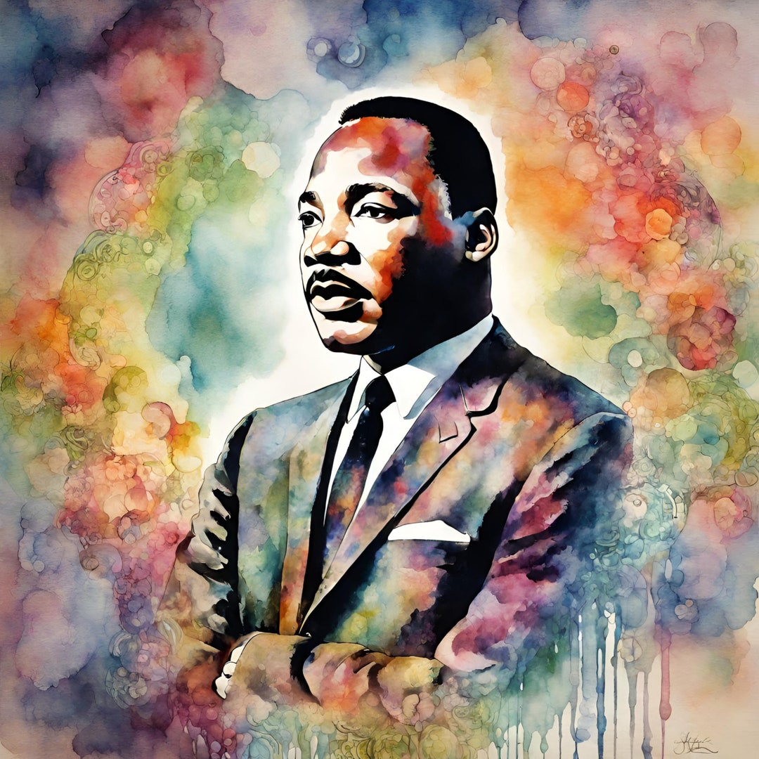 Black History Watercolor Png, MLK Png, MLK Jr. Art, Black History Wall ...