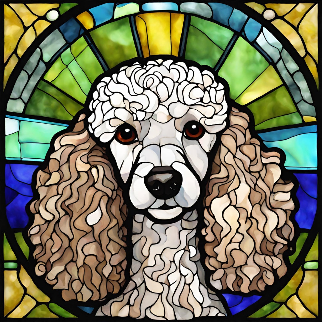 Poodle Stained Glass PNG, Tumbler Sublimation Design - Etsy