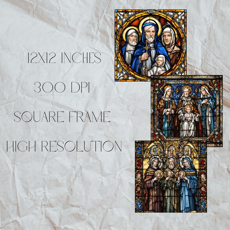 30+stained Glass Saints Sublimation Bundle 14 PNG Files | Christian ...