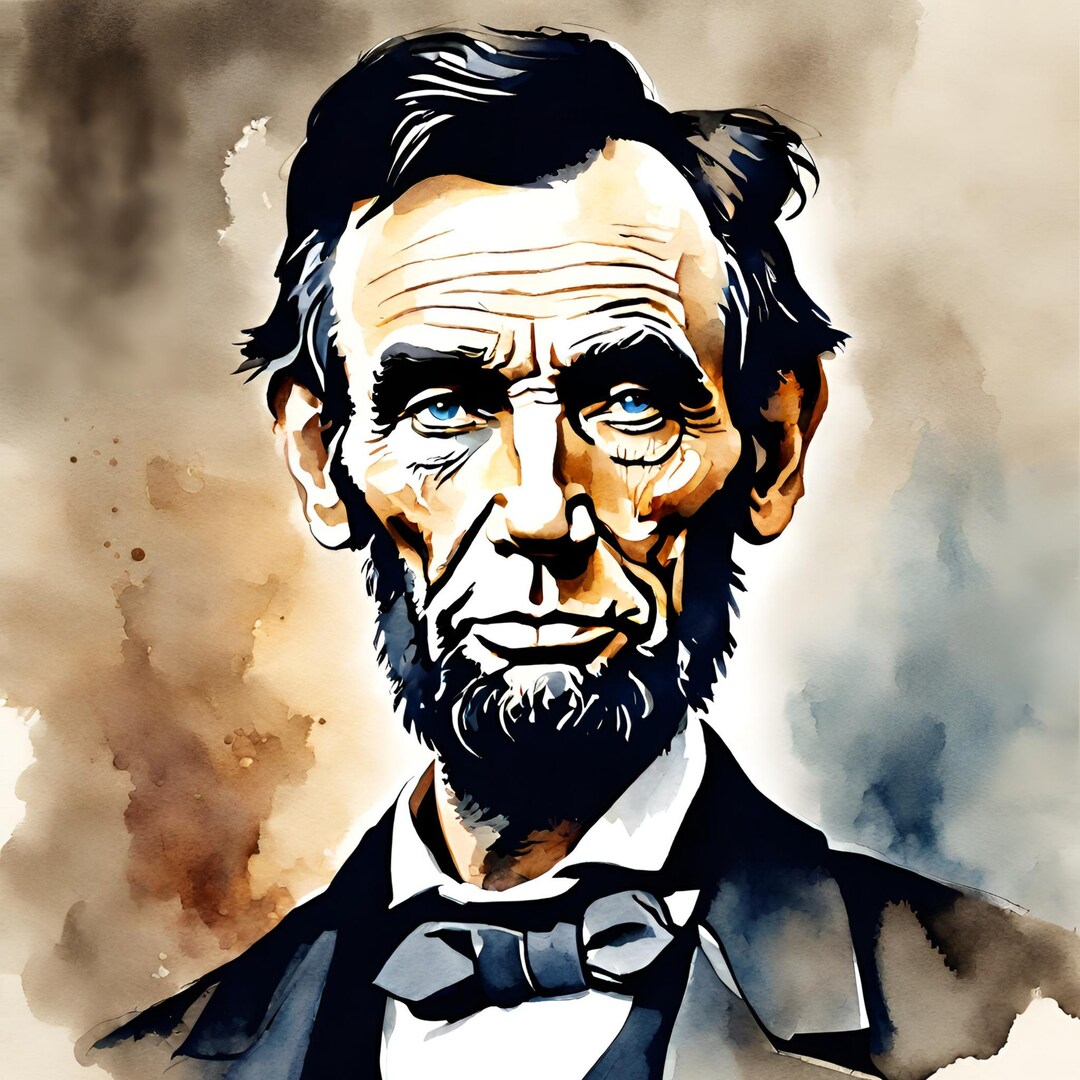 Watercolor Abraham Lincoln Digital Clipart, Abe Lincoln Sublimation PNG ...