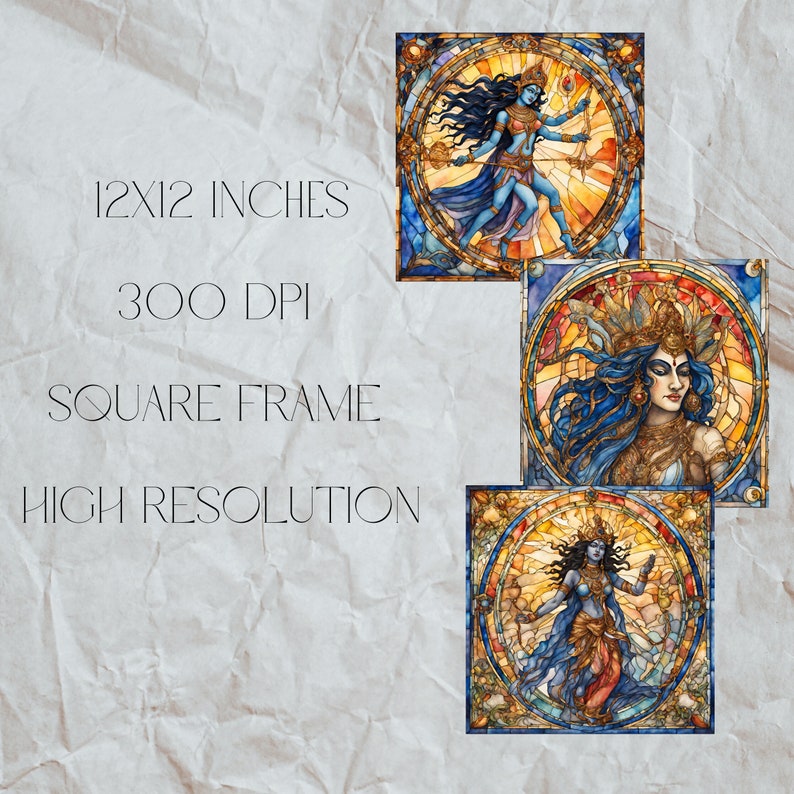 Stained Glass Kali PNG: Hindu Goddess Printable Art (digital Clipart ...