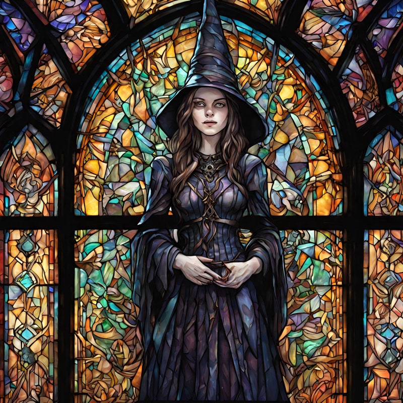 Witch Stained Glass - Etsy