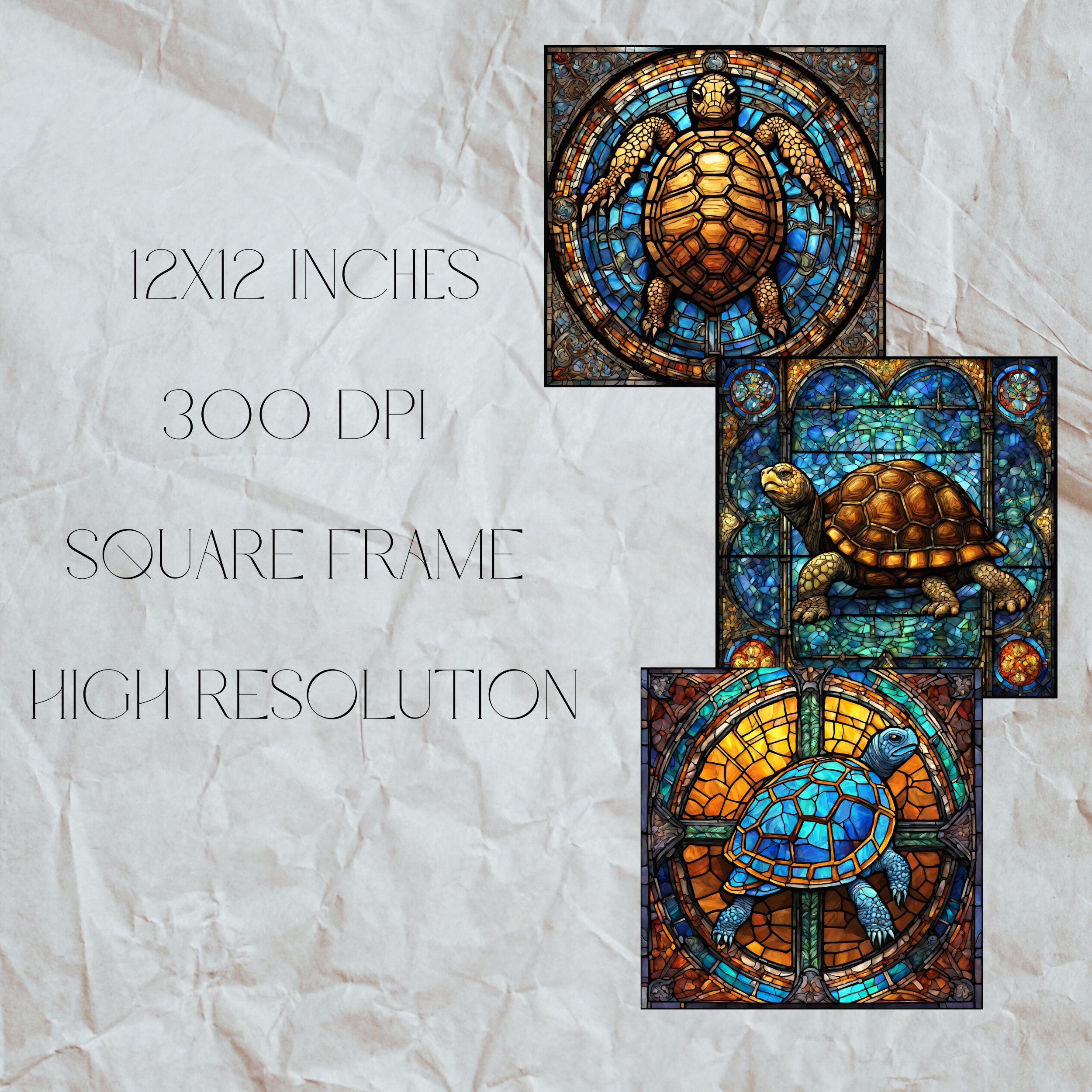 8 Tortoise Stained Glass Clipart Sublimation Delivery Tortoise Designs ...