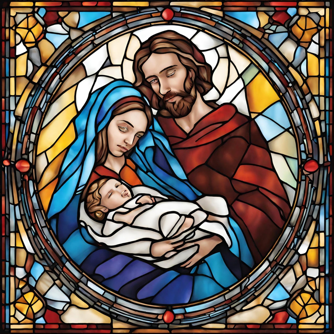 Stained Glass Christmas Nativity Clipart Bundle | 20 PNG Files for ...