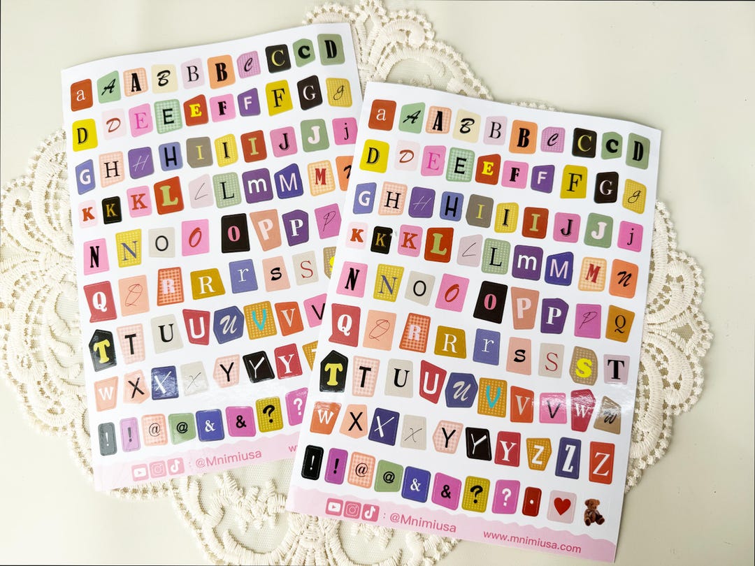 Magazine Cut Out Alphabet Stickers, Journal Planner Scrapbook, A5 Size ...
