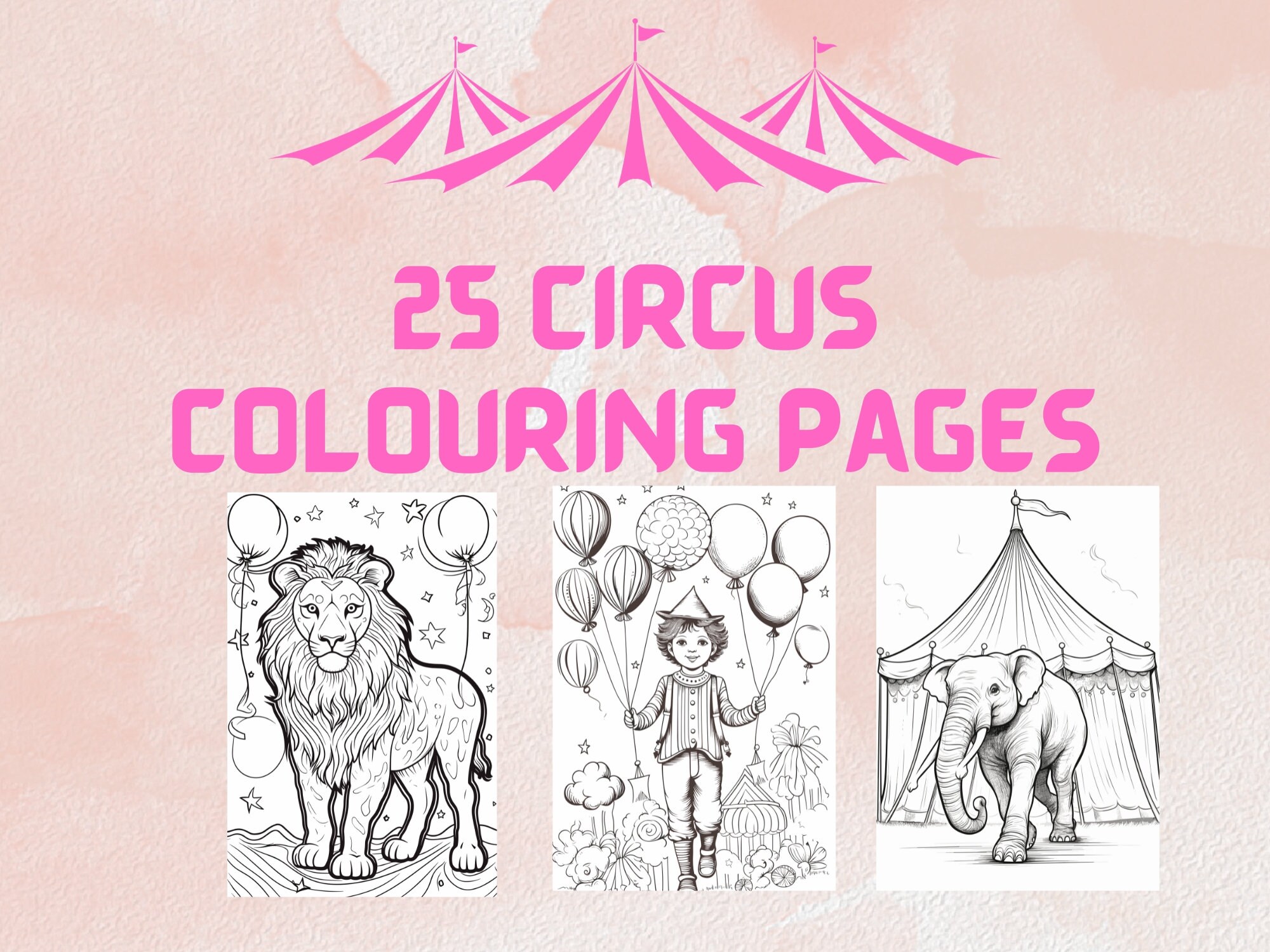 Circus Colouring Pages for Kids Circus Birthday Party Kids - Etsy Australia