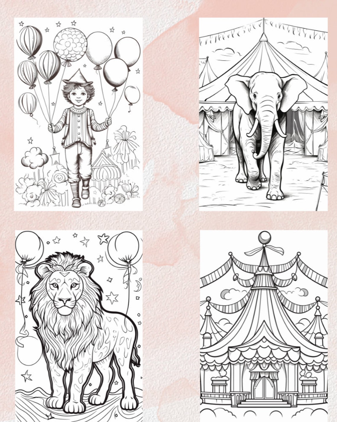 Circus Colouring Pages for Kids, Circus Birthday Party, Kids Activites ...