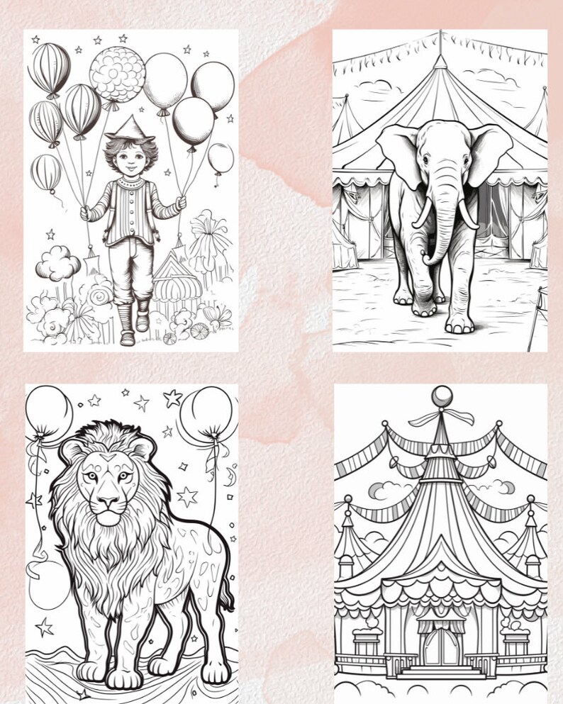 Circus Colouring Pages for Kids, Circus Birthday Party, Kids Activites ...