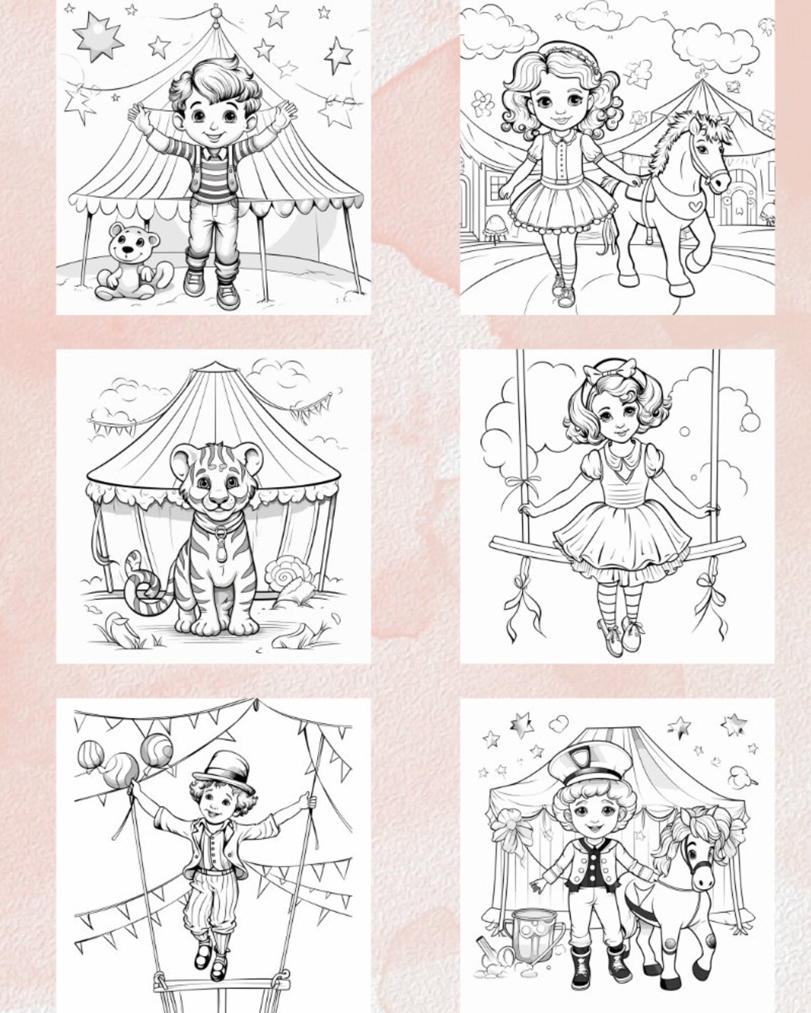 Circus Colouring Pages for Kids, Circus Birthday Party, Kids Activites ...