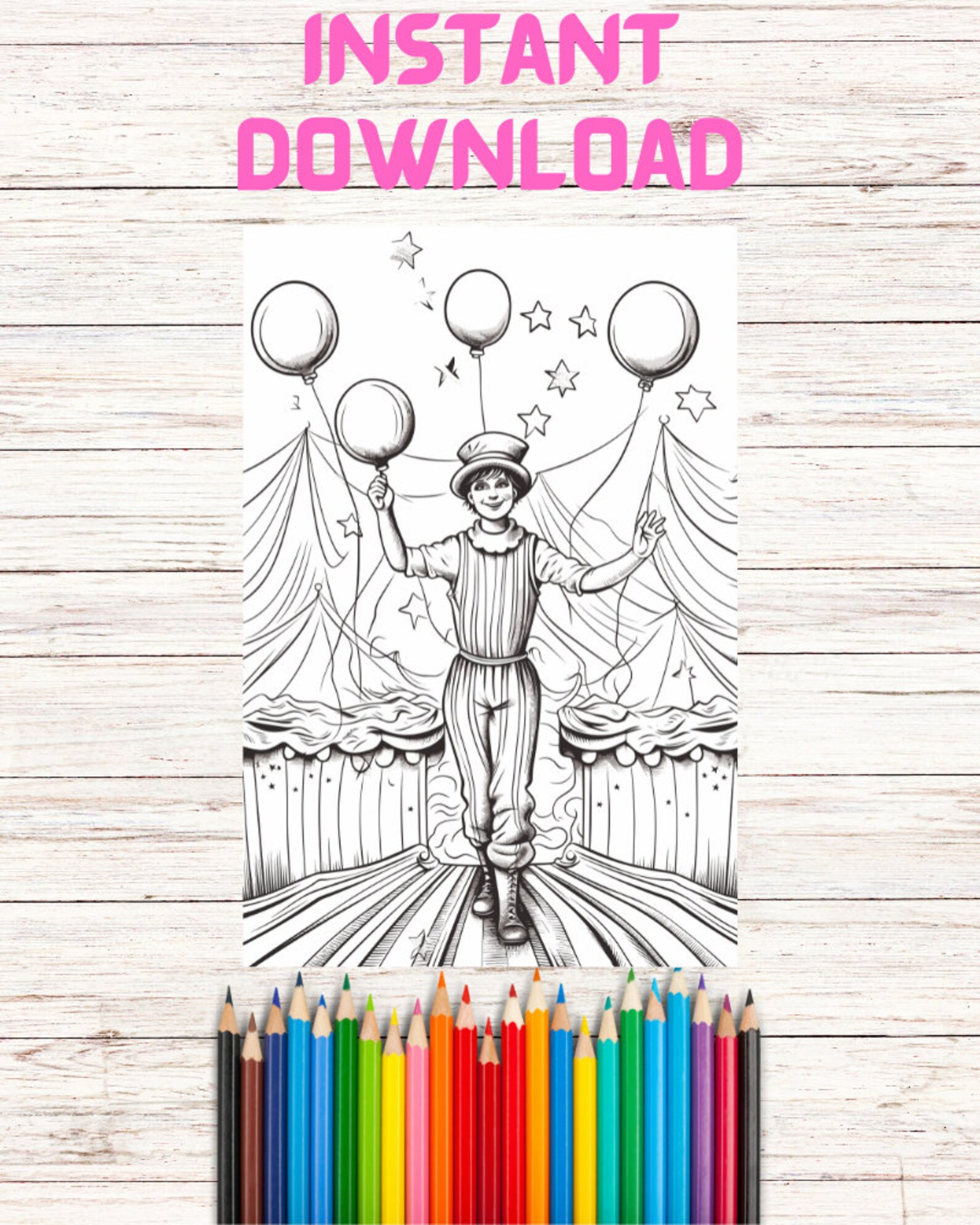 Circus Colouring Pages for Kids, Circus Birthday Party, Kids Activites ...
