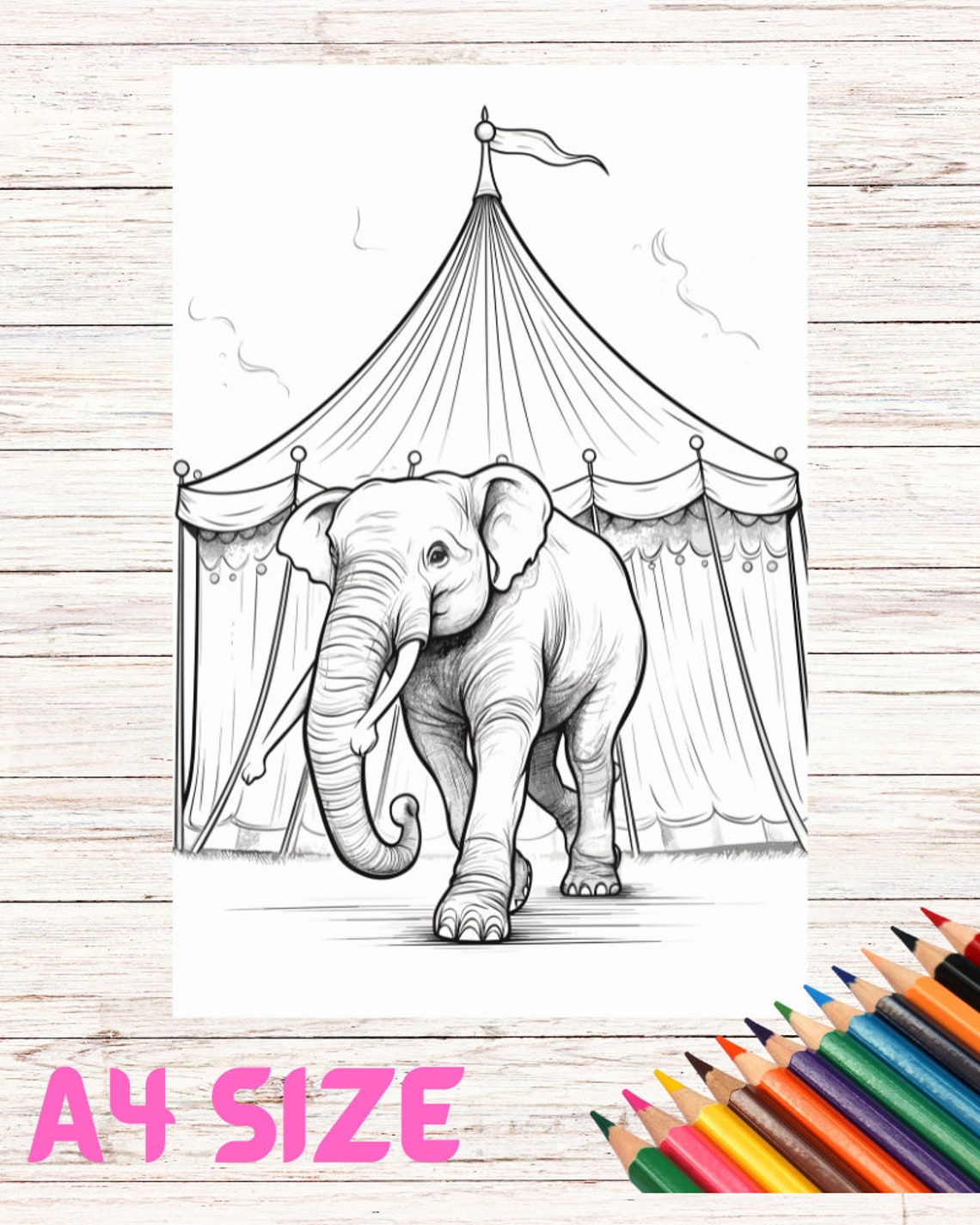 Circus Colouring Pages for Kids, Circus Birthday Party, Kids Activites ...