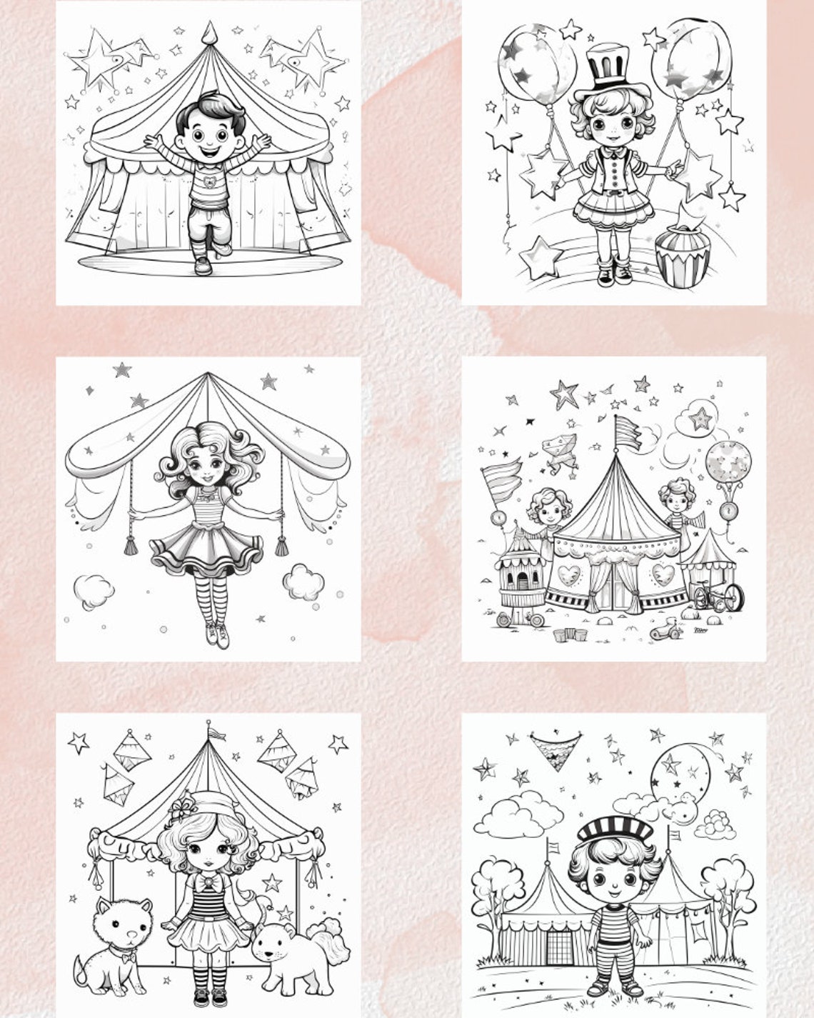 Circus Colouring Pages for Kids, Circus Birthday Party, Kids Activites ...