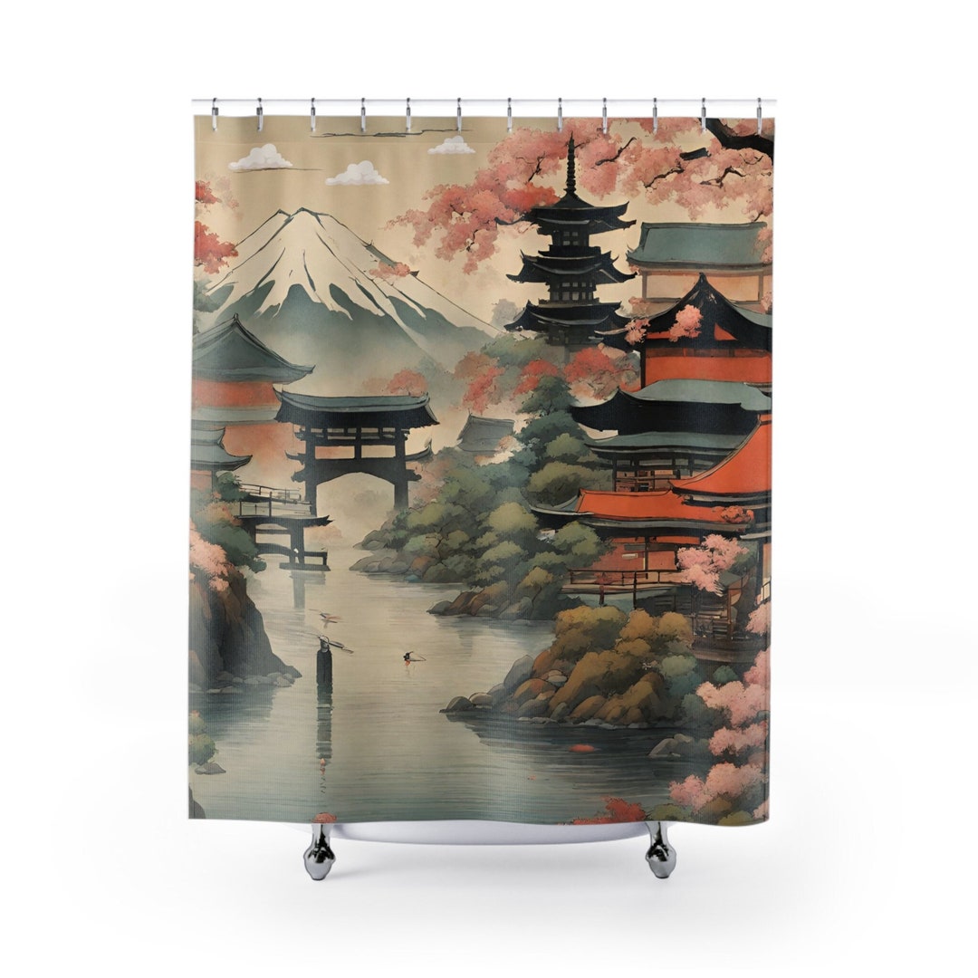 Japanese Themed Shower Curtains Japanese Shower Japanese Inspired ...