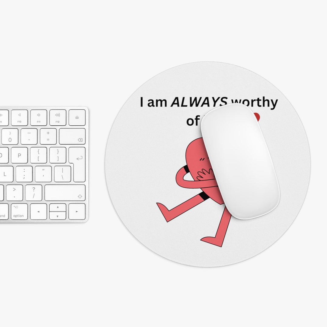 Self Love Red Heart Round Mouse Pad | Mouse Pad | Office Gift | Gift ...