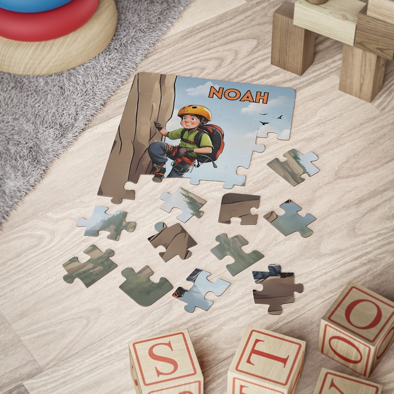 Personalized Kid Puzzle, 30-piece, Rock Climbing, Personalized Puzzle ...