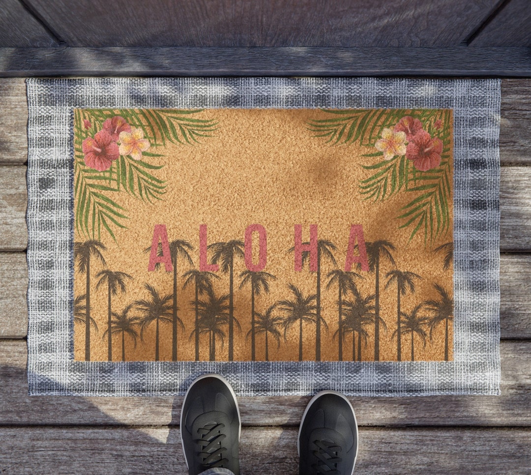 Doormat, Outdoor, Aloha, Front Door Decor, Housewarming Gift, Wedding ...