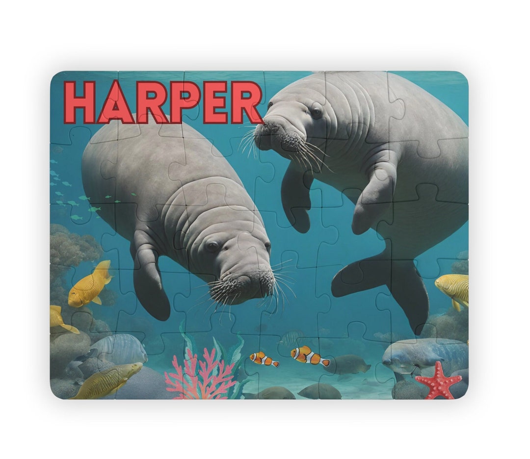 Personalized Kids Puzzle, 30-piece | Manatee Puzzle |personalized Name ...