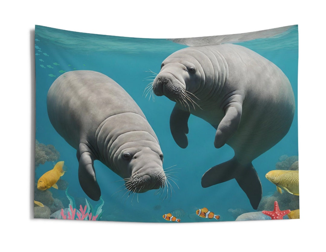 Tapestry Wall Hanging, Manatee Wall Tapestry,animal Tapestry Wall ...