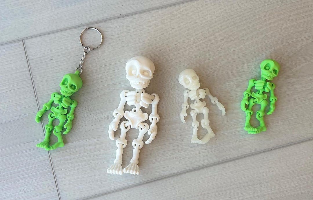 Articulated Skeleton Keychain and Magnet - Etsy