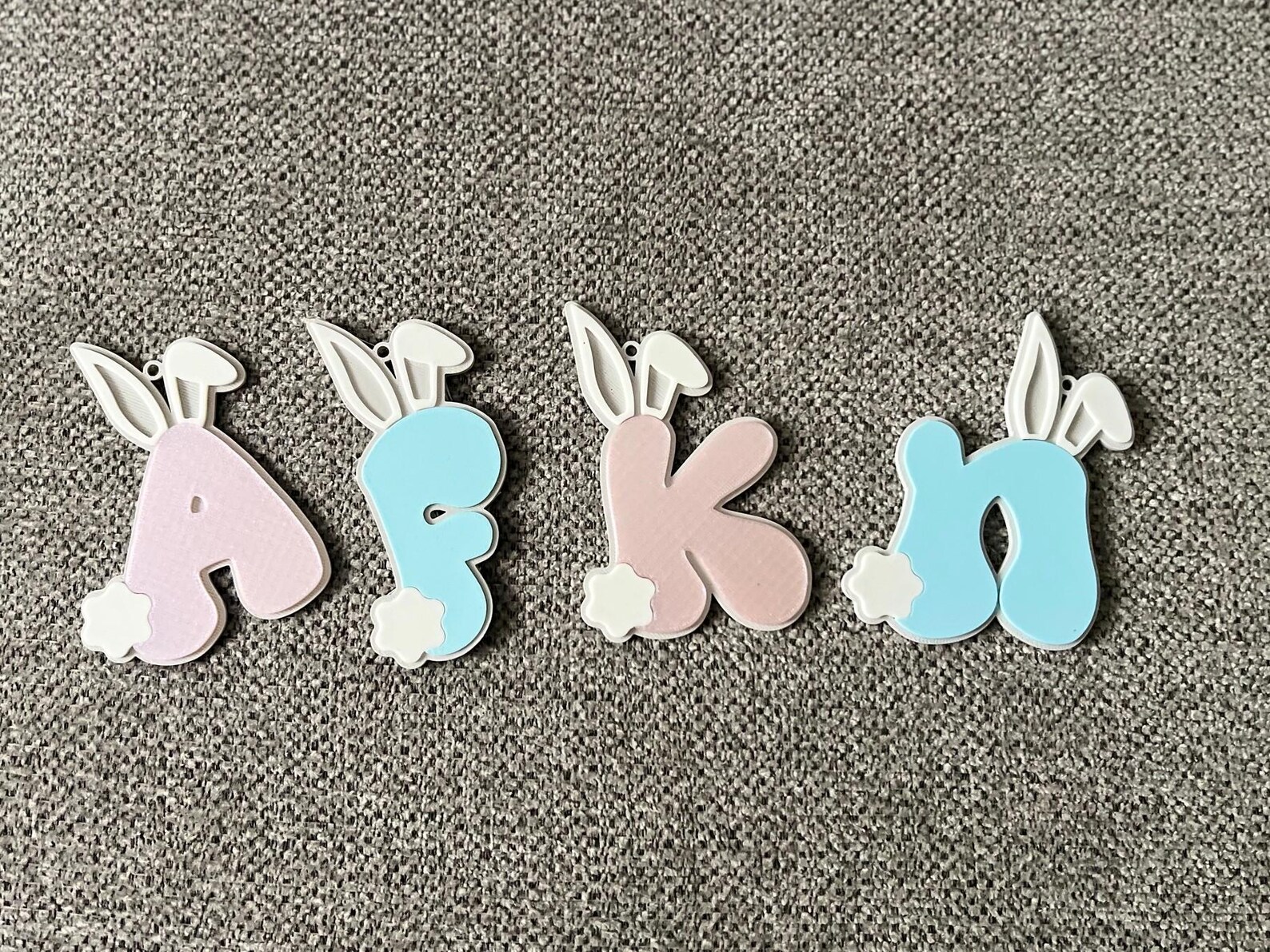 Easter Bunny Alphabet Basket Tag Initials - 3D Print File - Etsy