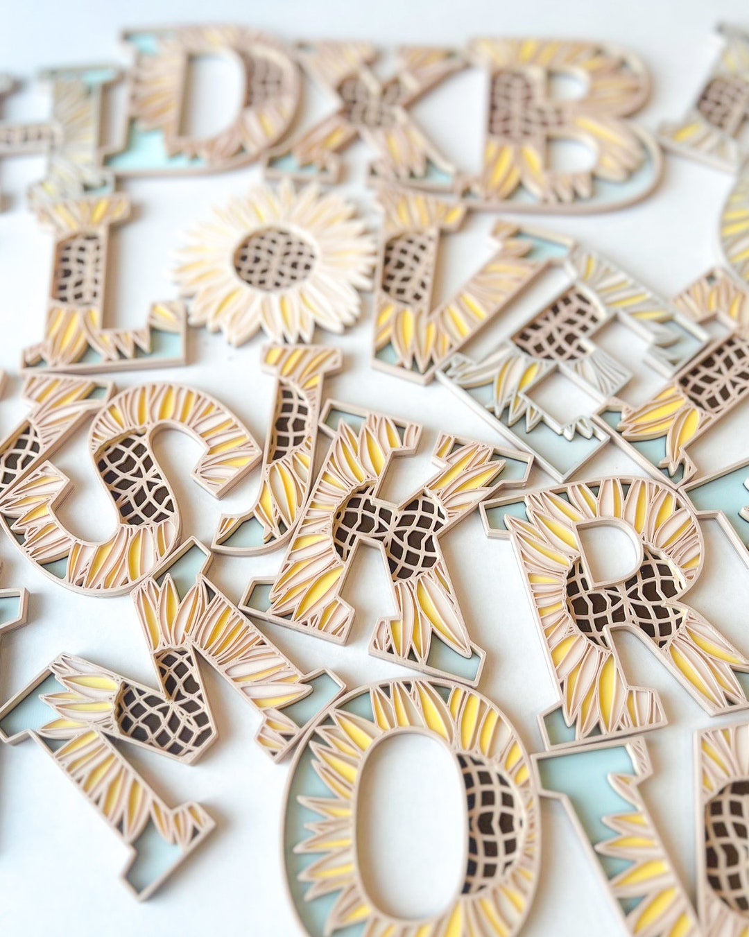 Sunflower 3D Lettering Digital File - Etsy