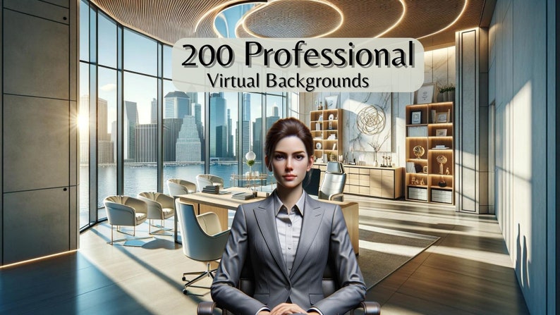 200 Professional Virtual Backgrounds Bundle - Professional Grade for Telecommuting, Online ...