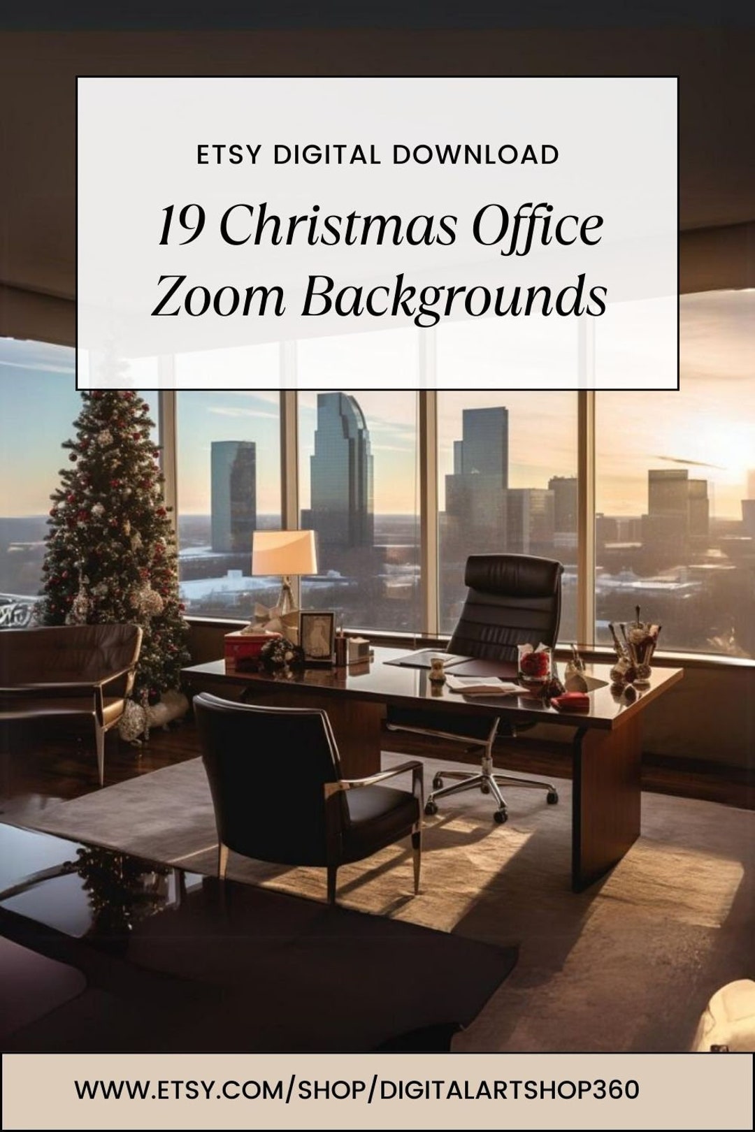 Christmas Office Zoom Backgrounds - 19 Merry Virtual Video Call Scenes ...