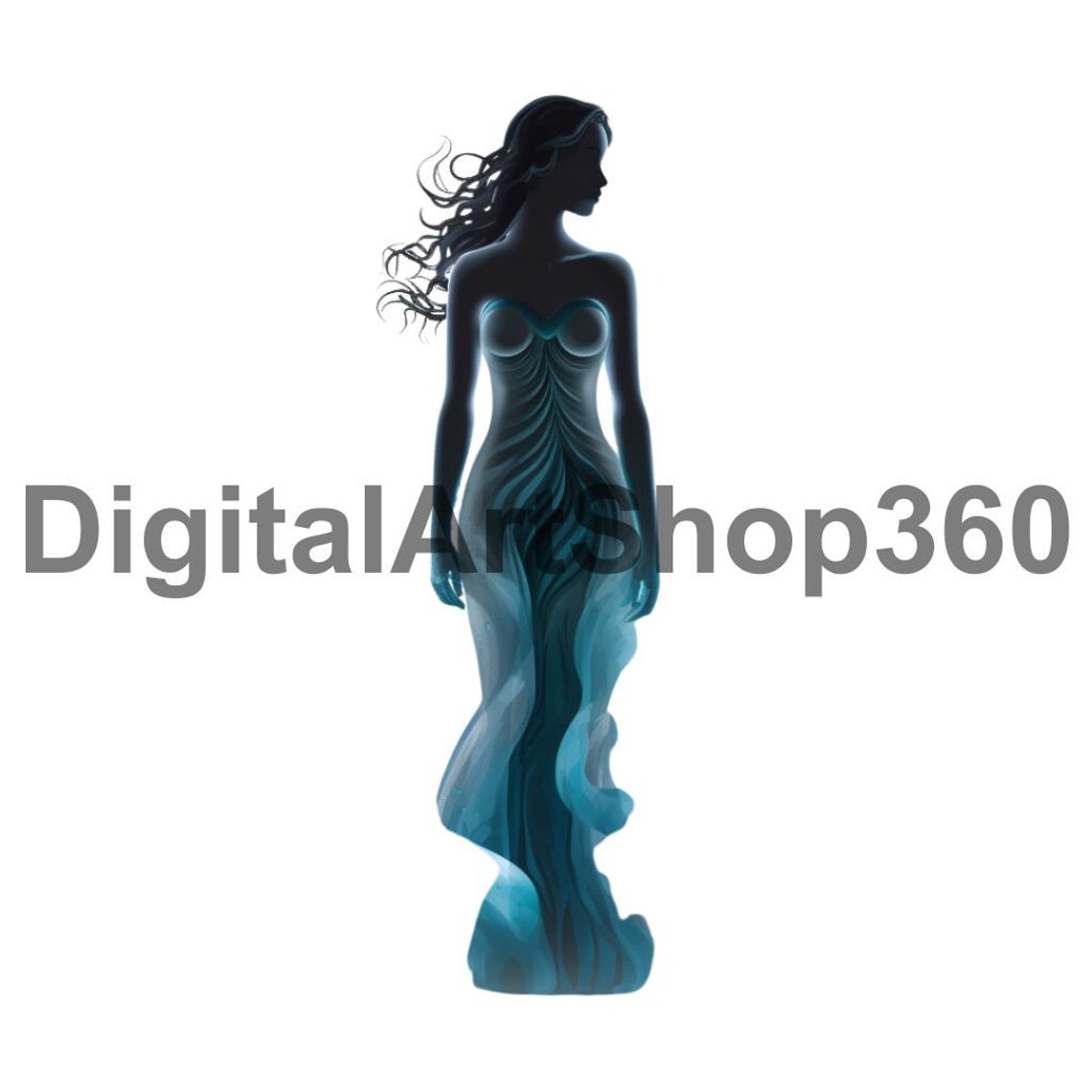 Feminine Clip Art: Water Goddess Collection - Fantasy Sirens, Aquatic ...