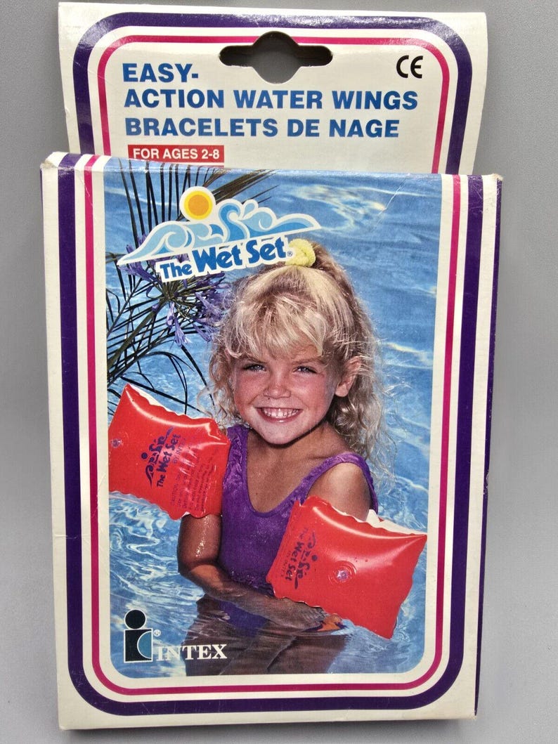 Vintage 1991 the Wet Set by Intex Easy Action Water Wings Orange ...