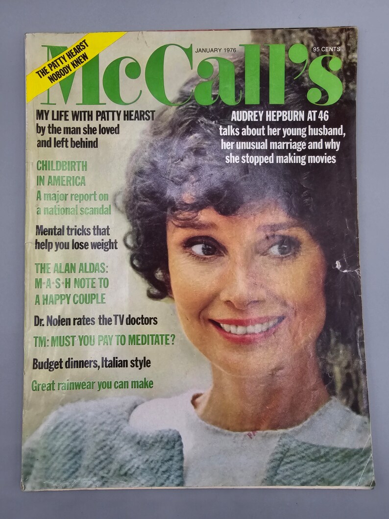 Vintage Mccall's the Magazine for Suburban Women 70s Hollywood Audrey ...