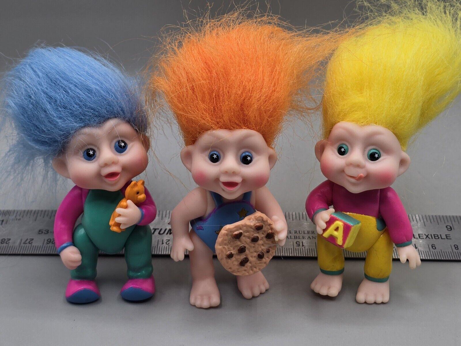 1991 Vintage Applause Magic Baby Troll Dolls-lot of 3-jointed ...