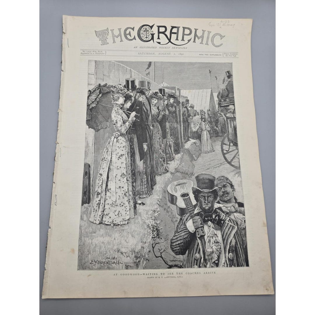 The Graphic Illustrated August 2, 1890 Antique Newspaper Beautiful ...