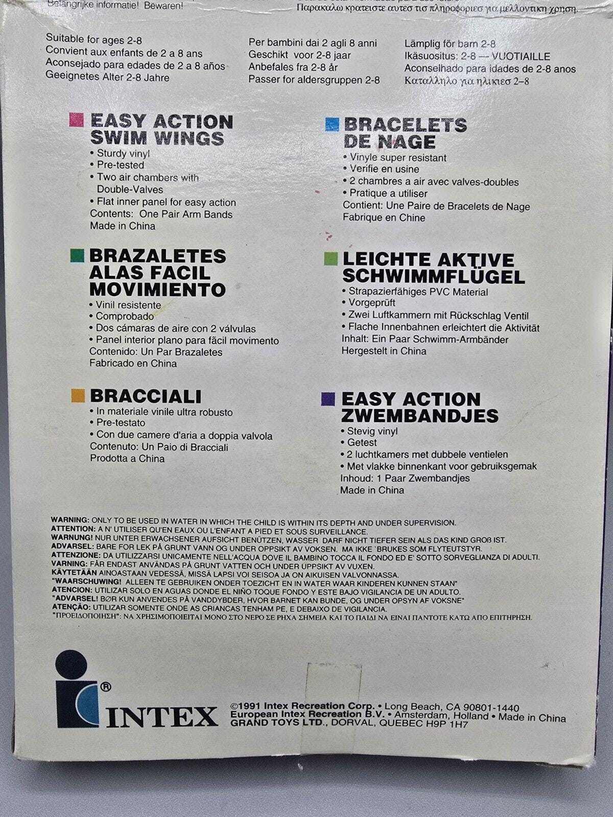 Vintage 1991 the Wet Set by Intex Easy Action Water Wings Orange ...