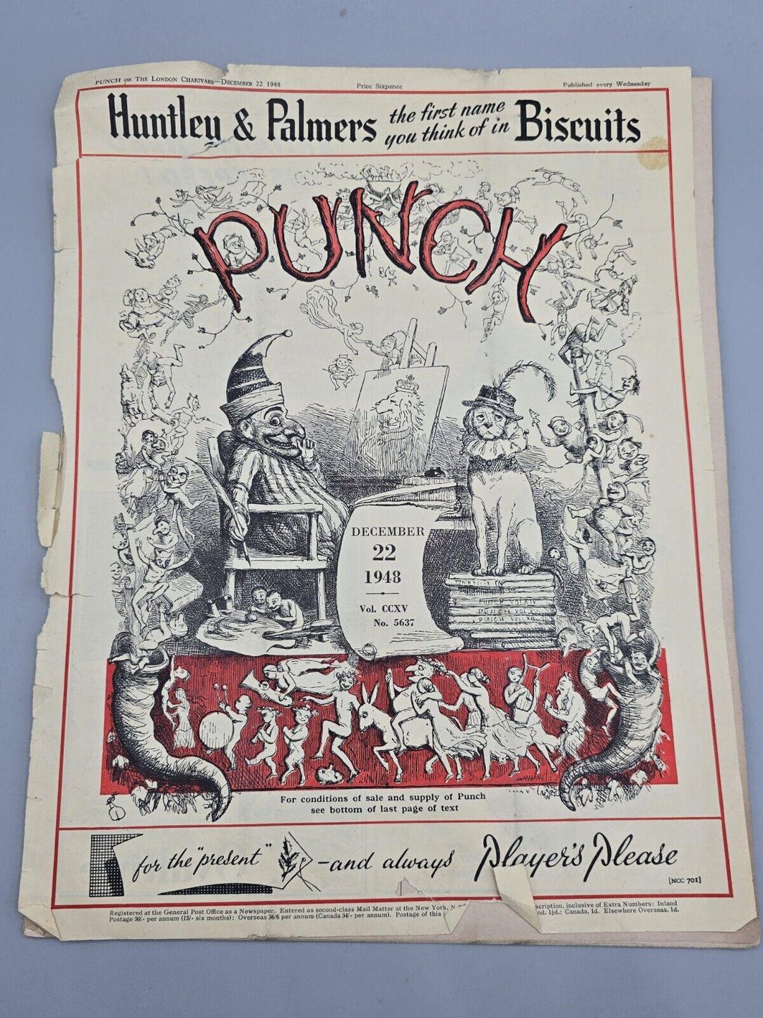 VTG Punch Magazine Dec 22 1948 #5637 Vol CCXV WWII Cartoon & Humour - Etsy