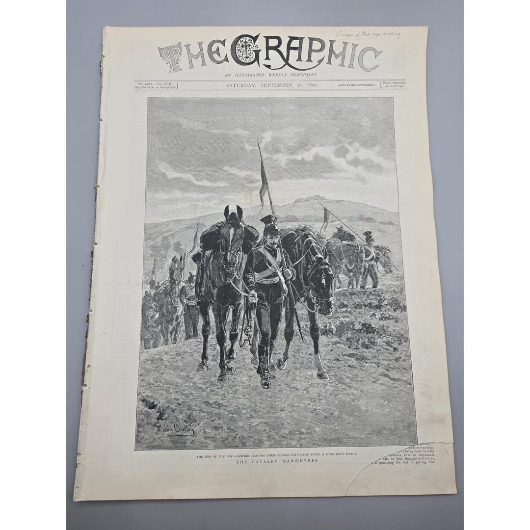 The Graphic Illustrated September 20, 1890 Antique Newspaper Color ...