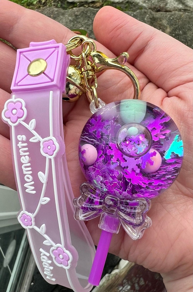 Acrylic Liquid Lollypop Keychain - Etsy