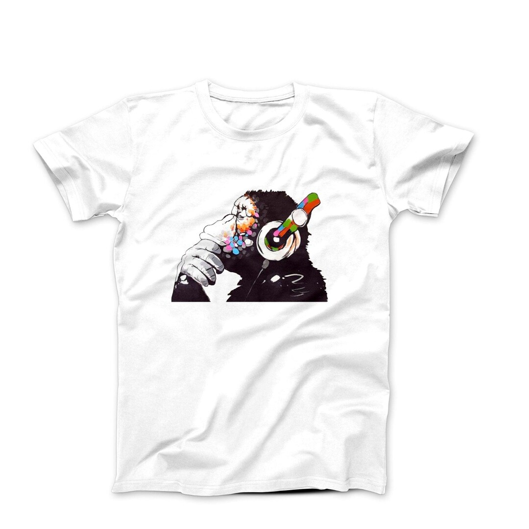 Banksy DJ Thinker Monkey Street Art T-shirt - Etsy