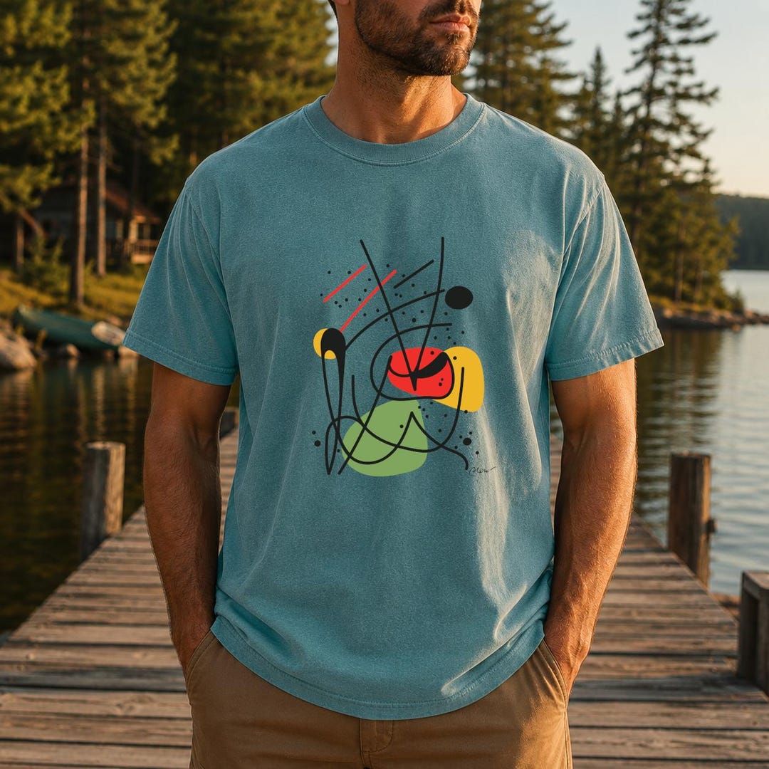 Miró Lithograph Garment-dyed T-shirt - Etsy