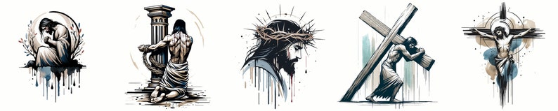 The Sorrowful Mysteries Minimalist- Whole Set - Etsy