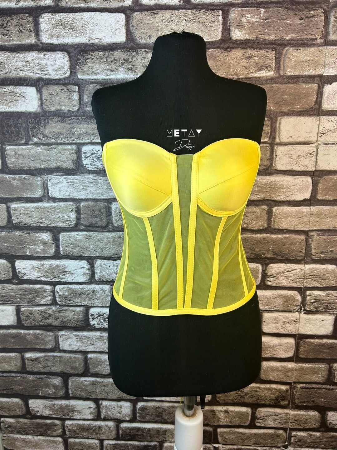 Corset Transparent, Yellow Color Wedding Corset, Firming Corset, Bridal ...