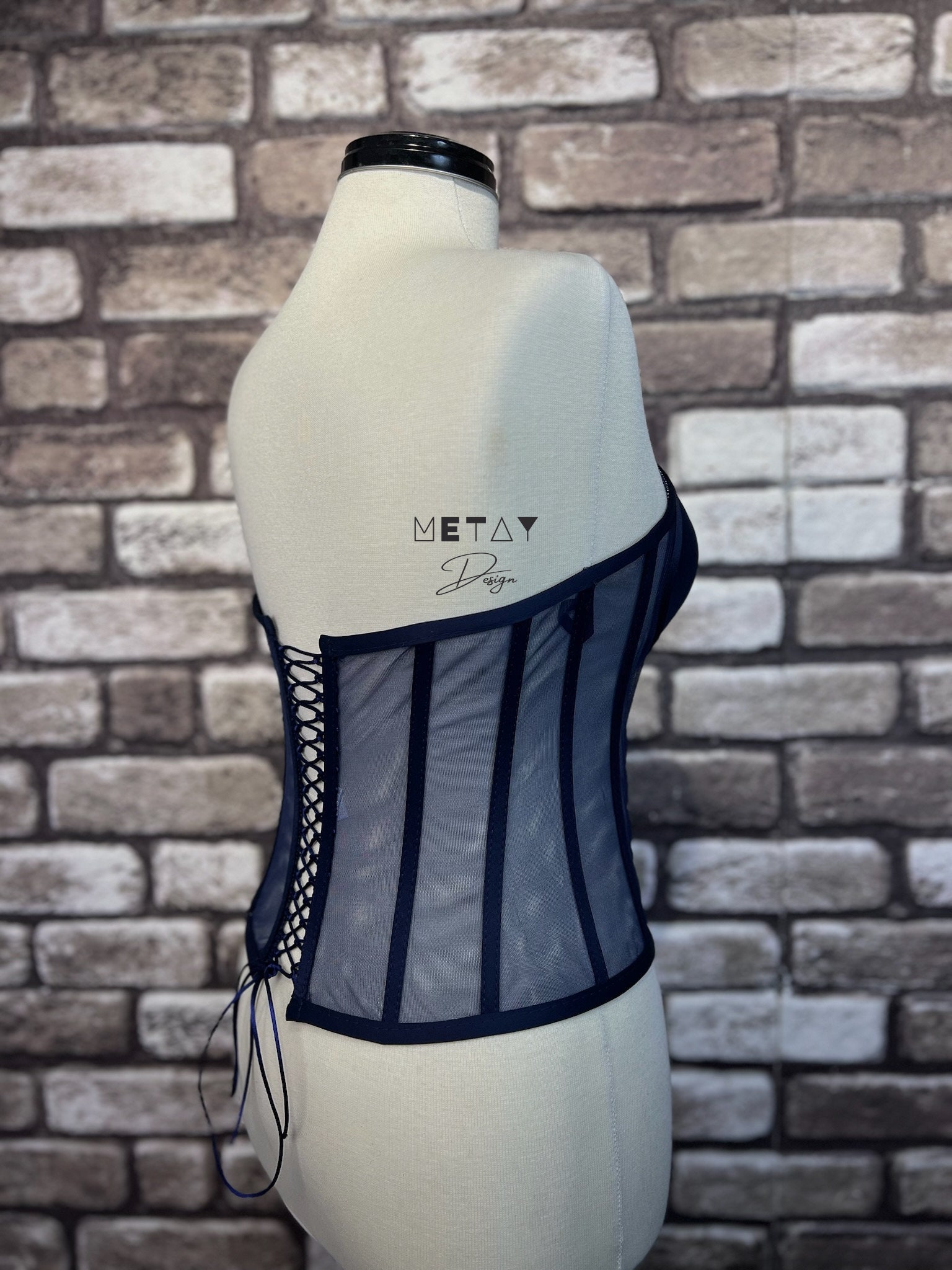 Corset Transparent, Navy Blue Color Wedding Corset, Firming Corset ...