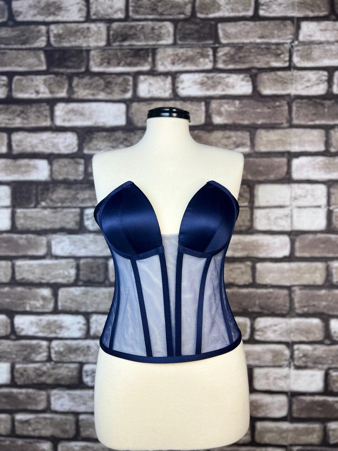 Corset Transparent, Navy Blue Color Wedding Corset, Firming Corset ...