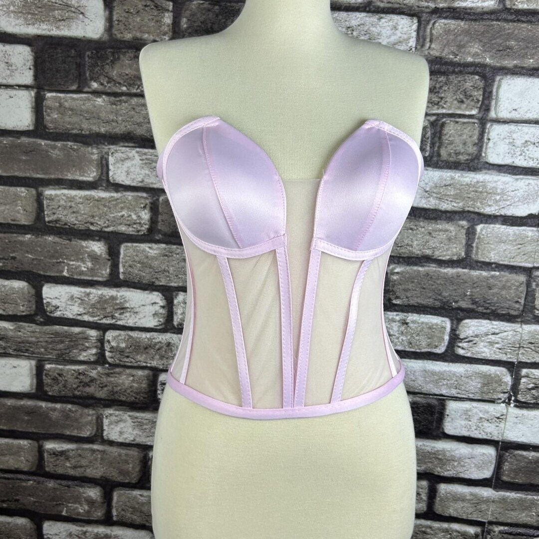 Corset Transparent, Candy Pink Color Wedding Corset, Firming Corset ...