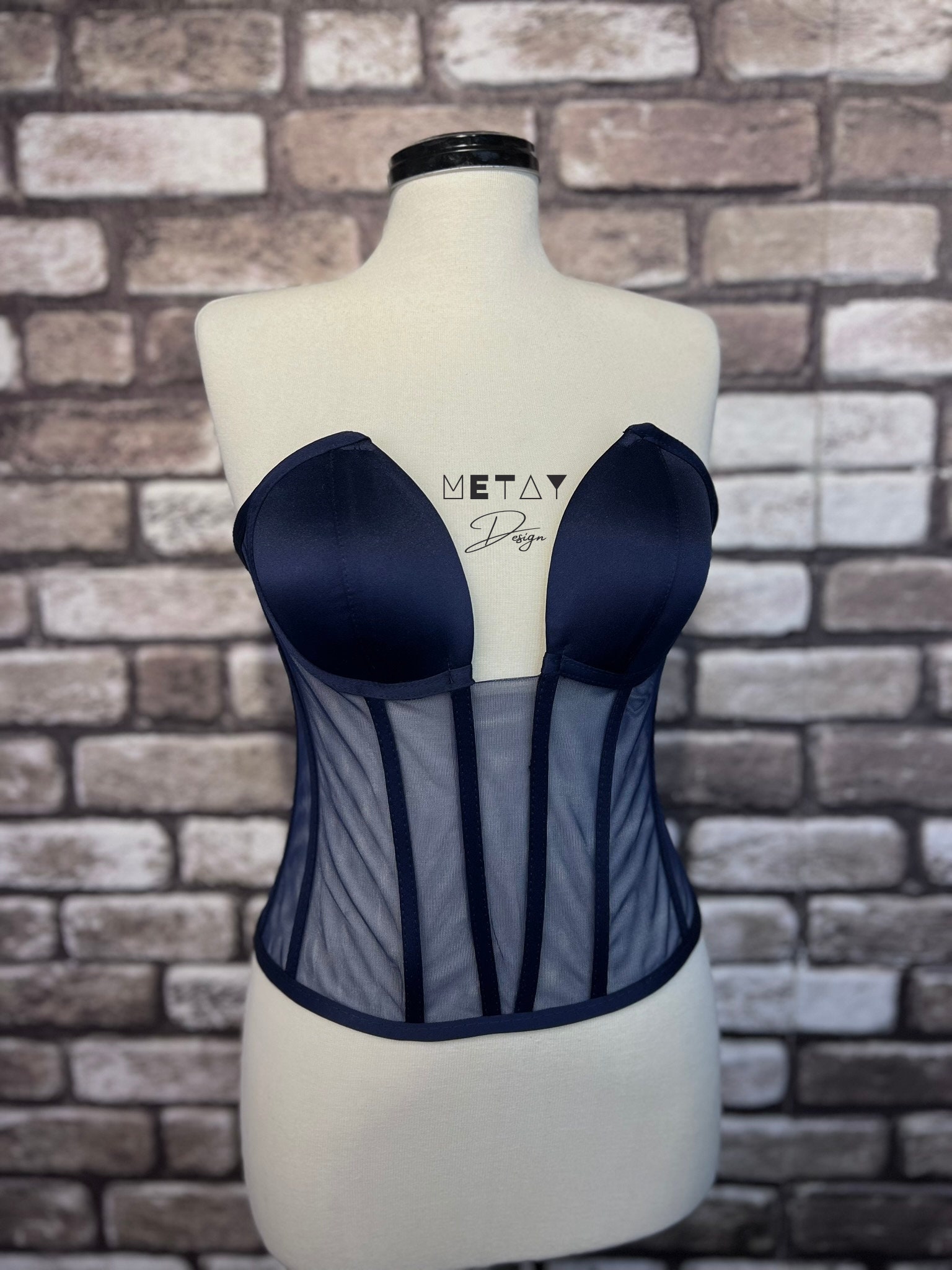 Corset Transparent, Navy Blue Color Wedding Corset, Firming Corset ...