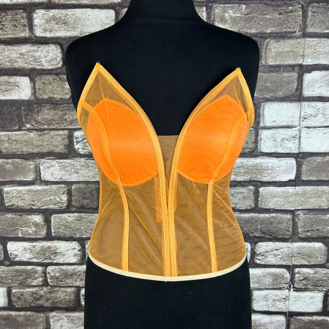 Orange Tulle Corset Top: Handmade Vintage Bridal Bustier - Etsy