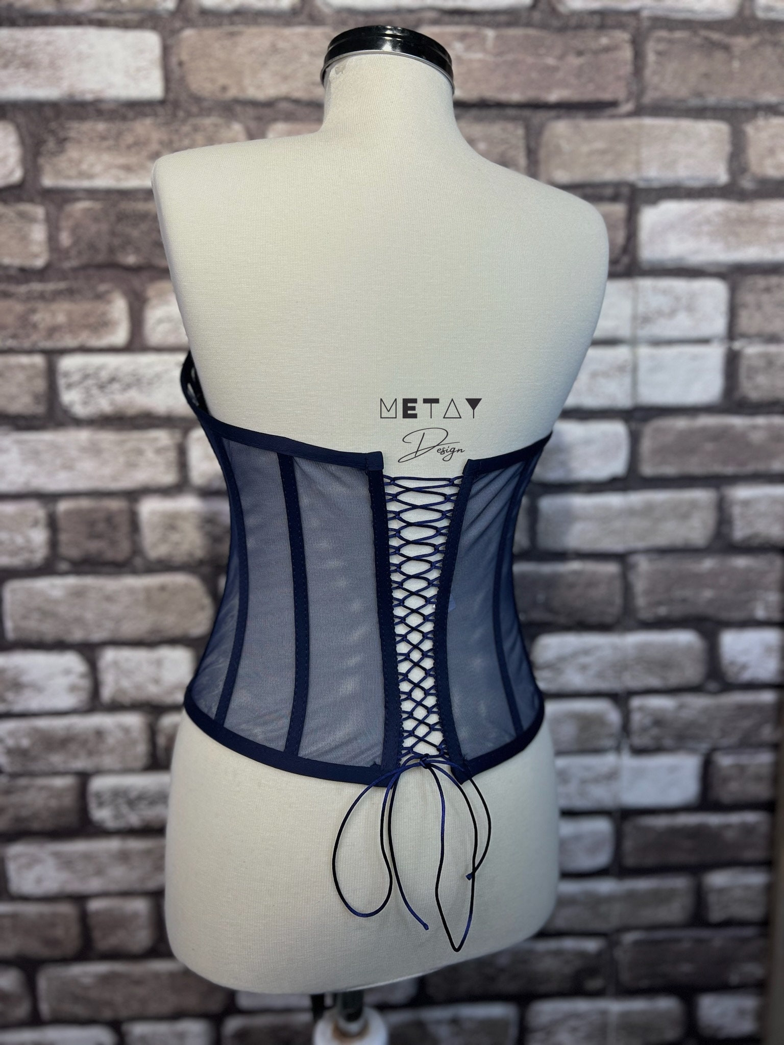 Corset Transparent, Navy Blue Color Wedding Corset, Firming Corset ...
